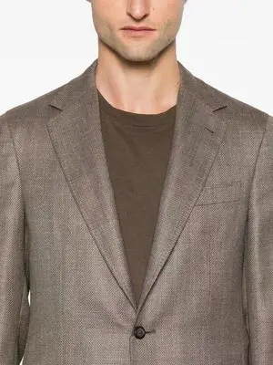 Canali Two-button Herringbone Jacket - Brown