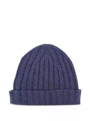 FILIPPO DE LAURENTIIS Ribbed-knit Beanie - Blue