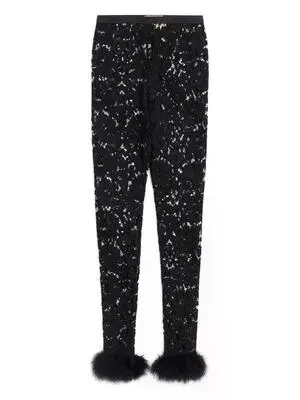 Valentino Garavani Feather-detail Lace Leggings
