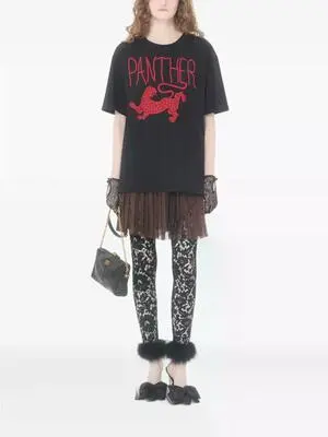 Valentino Garavani Feather-detail Lace Leggings