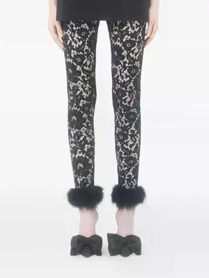 Valentino Garavani Feather-detail Lace Leggings