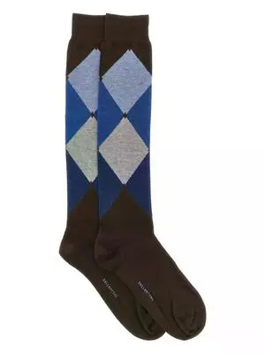 BALLANTYNE Diamond-pattern Socks - Brown