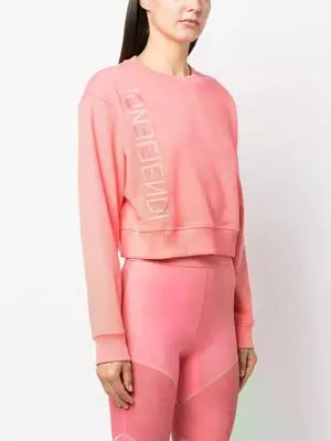 Fendi Cropped Embroidered Logo Sweatshirt