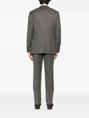 Canali Herringbone Wool Suit - Brown