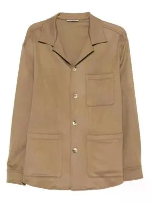 Canali Patch-pocket Buttoned Shirt Jacket - Brown