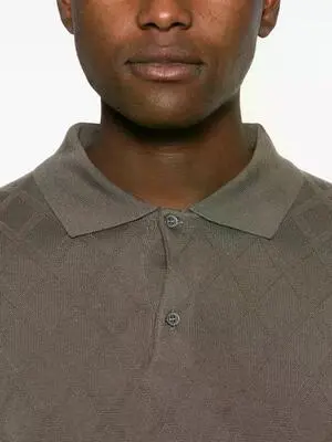 Canali Diamond-pattern Polo Shirt