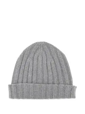 FILIPPO DE LAURENTIIS Cashmere Ribbed Beanie - Grey
