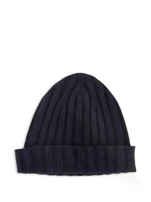 FILIPPO DE LAURENTIIS Ribbed-knit Beanie Hat - Blue
