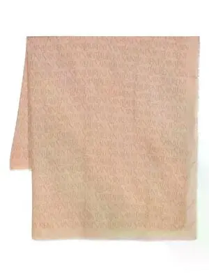 Saint Laurent Logo-jacquard Scarf - Brown