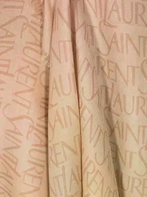 Saint Laurent Logo-jacquard Scarf - Brown