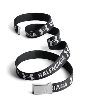Balenciaga Jacquard Webbing Skater Belt - Black/white
