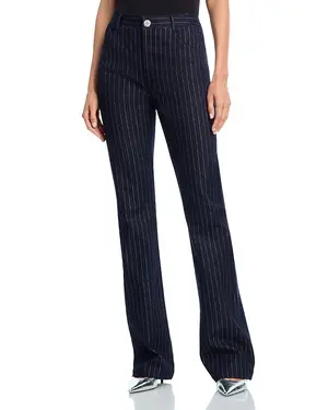 Cinq À Sept Shailene Metallic Pinstripe Pants