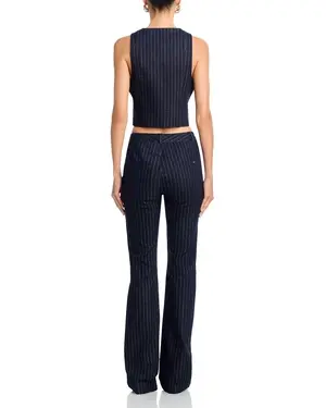 Cinq À Sept Shailene Metallic Pinstripe Pants