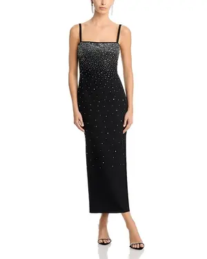 Aqua Embellished Evening Dresses