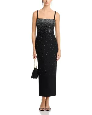 Aqua Crystal Embellished Maxi Dress