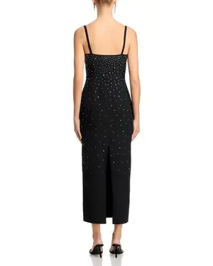 Aqua Crystal Embellished Maxi Dress