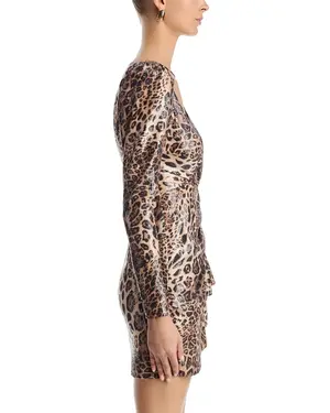 Aqua X Salvo Rizza Sequined Animal Print Mini Dress
