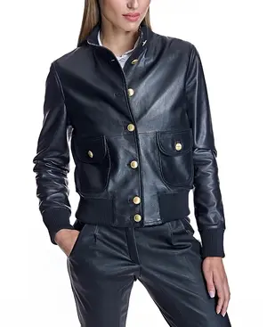 MAXIMILIAN Leather Bomber Jacket