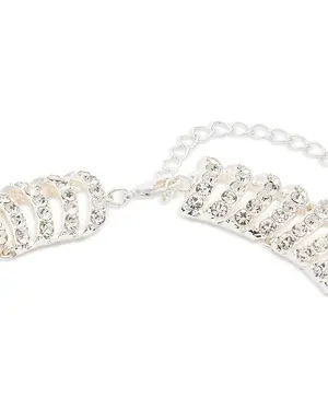 Aqua Rhinestone Chain Choker Necklace