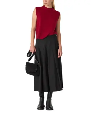 Whistles Wool Sleeveless Top - Dark Red