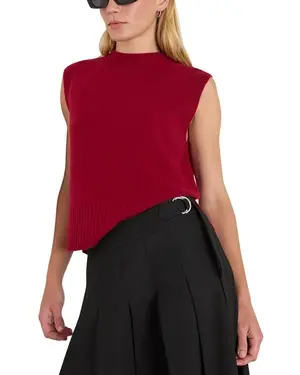 Whistles Wool Sleeveless Top - Dark Red
