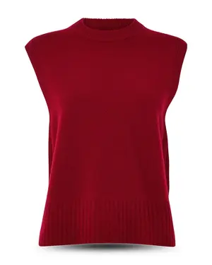Whistles Wool Sleeveless Top - Dark Red