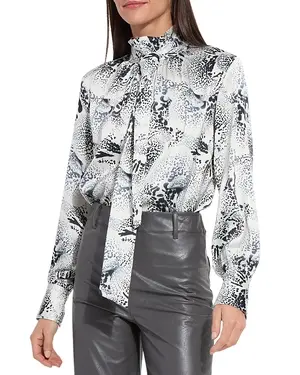 Lyssé Embellished Tie-neck Blouse