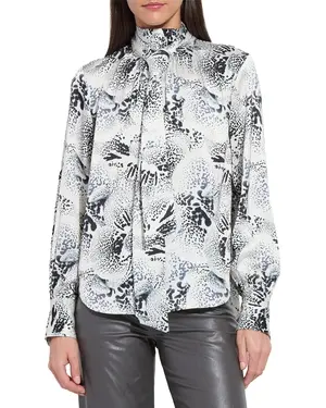 Lyssé Embellished Tie-neck Blouse