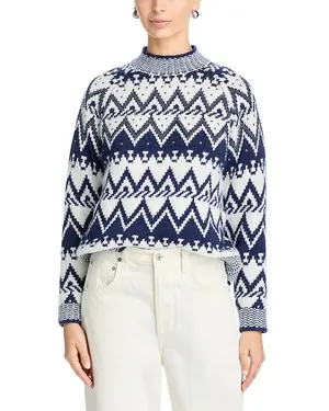 Aqua Fair Isle Studded Sweater