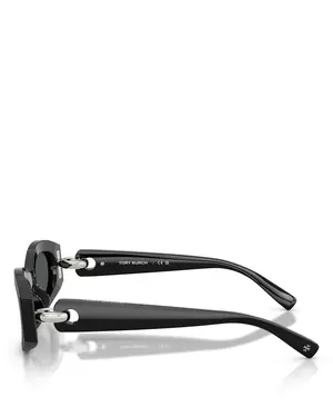 Tory Burch Oval Sunglasses, 52mm - Black