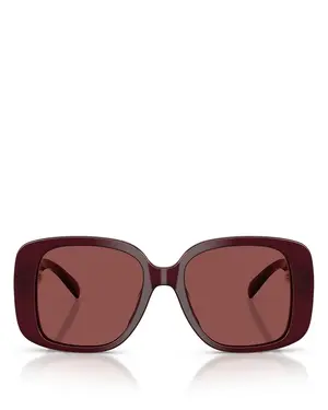 Tory Burch Square Sunglasses, 53mm - Opal Burgundy/wine