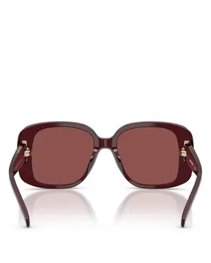 Tory Burch Square Sunglasses, 53mm - Opal Burgundy/wine