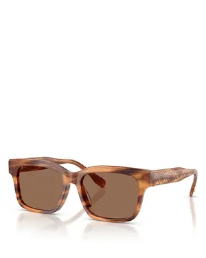 Tory Burch 55mm Rectangular Sunglasses - Dark Brown