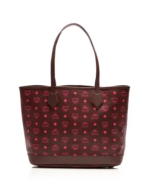 Mcm Liz Medium Visetos Shopper Tote - Cinnamon