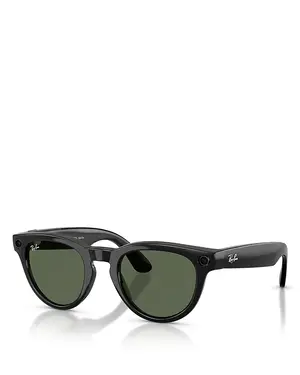 RAY-BAN META Headliner Round Sunglasses - Shiny Black