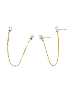 VRAI Shooting Star Draped Studs - K Yellow Gold