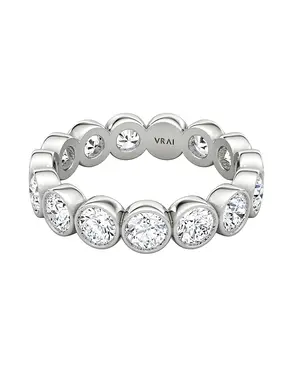 VRAI Bezel Eternity Band In Lab Grown Diamonds - Platinum