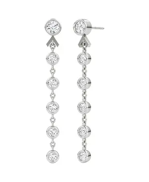 VRAI Arrow Drop Earrings With Lab Grown Diamonds - K White Gold
