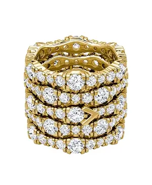 VRAI Row Pavé Ring With Lab Grown Diamonds - K Yellow Gold