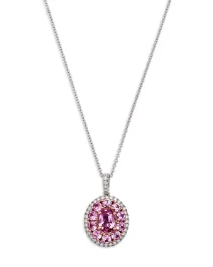 Bloomingdale'S Pink Sapphire And Diamond Pendant Necklace - White/rose