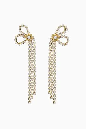 Ulla Johnson Bow Chandelier Earrings - Crystal