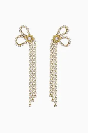 Ulla Johnson Bow Chandelier Earrings - Crystal
