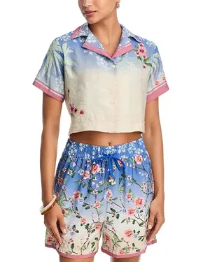 Agua Bendita Itsy Palacio Crop Cover Up Top - Multi
