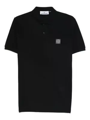Stone Island Short-sleeve Patch Polo Shirt - Black