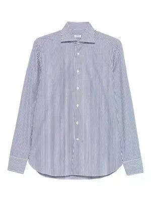 BORRIELLO NAPOLI Striped Cotton Shirt - Blue