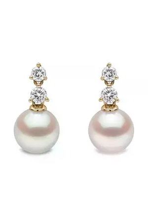 Yoko London Akoya Pearl And Diamond Earrings - Gold