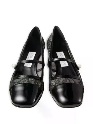 JIMMY CHOO Elisa 45 Lace-embellished Pumps - Black