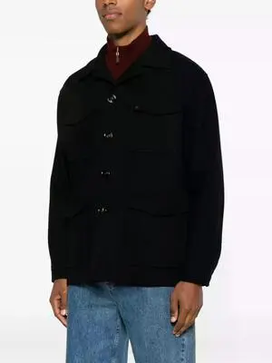 Tagliatore Milton Four-pocket Wool Overshirt - Black
