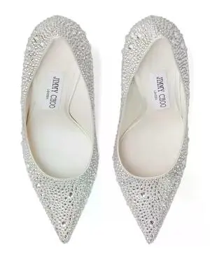 JIMMY CHOO Love 100 Crystal-embellished Pumps - Silver