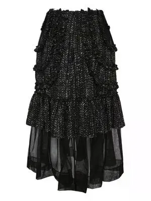 Simone Rocha Multi-frill Patchwork Midi Skirt